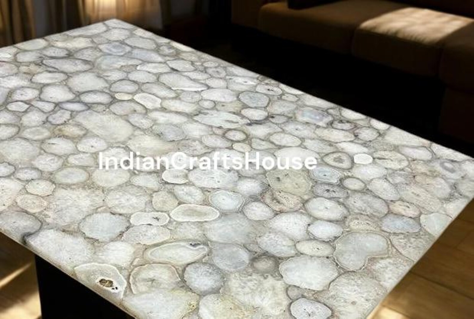 White Agate Table Top / Kitchen Counter Top Agate Stones Work Home ...