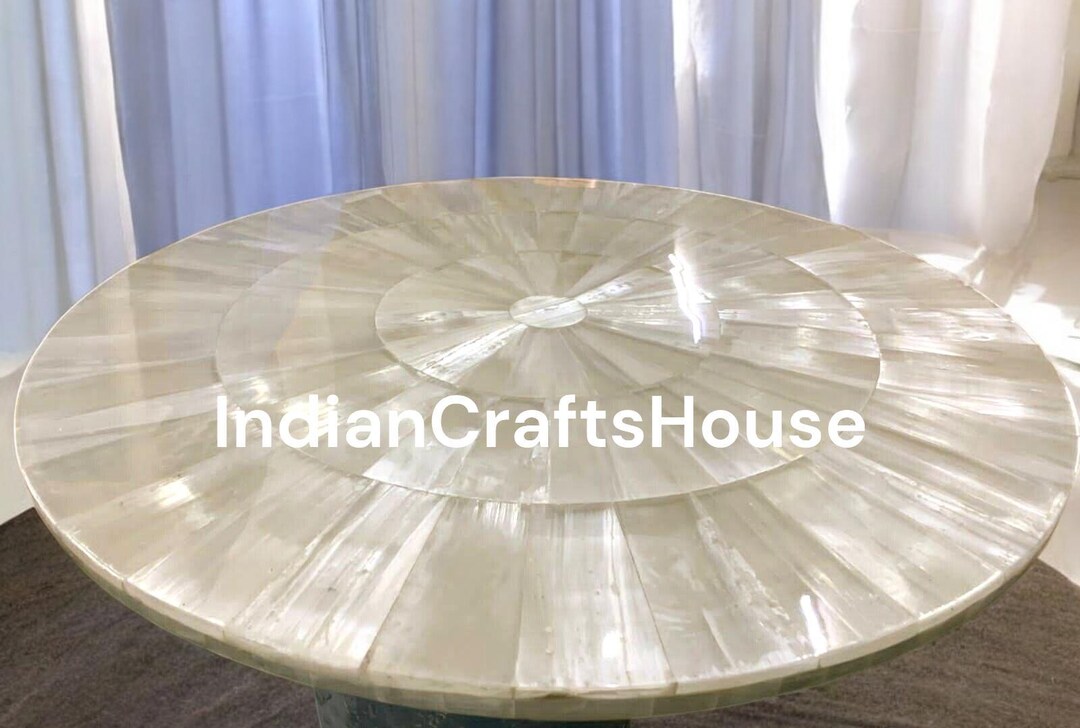 Selenite Round Coffee Table Top / Selenite Gemstones Handmade Work ...