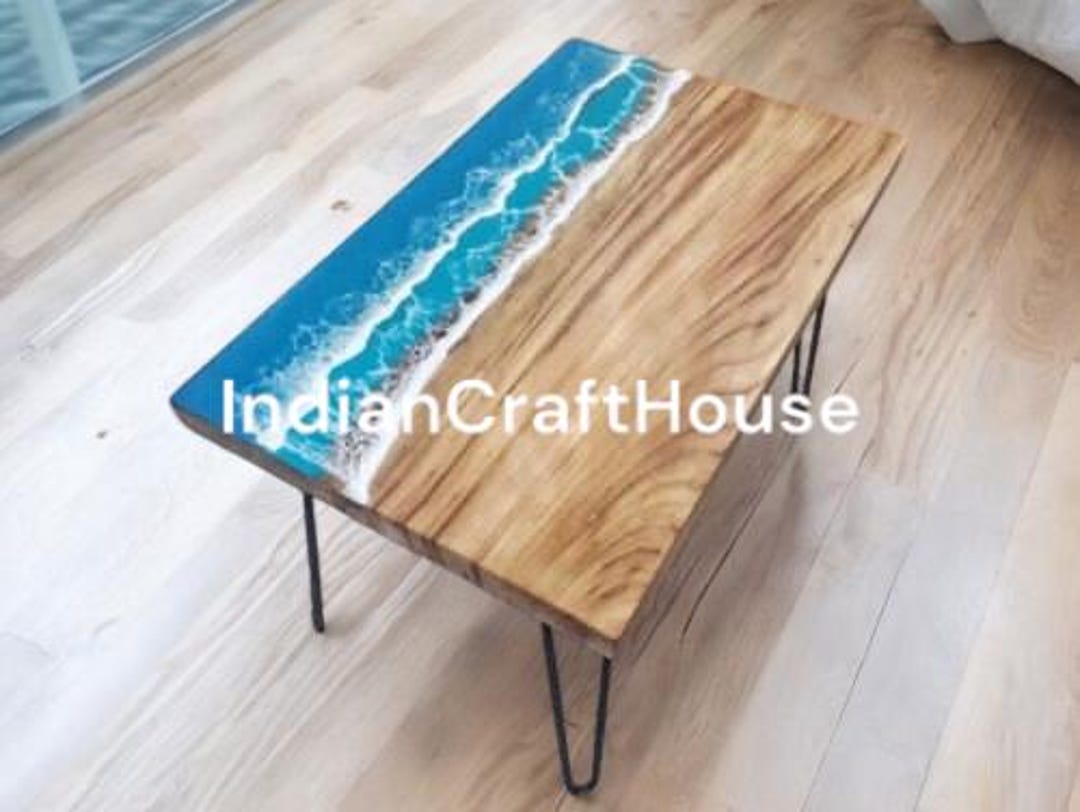 Epoxy Resin Ocean Table Top / Epoxy Coffee Table Top / Wood and Epoxy ...