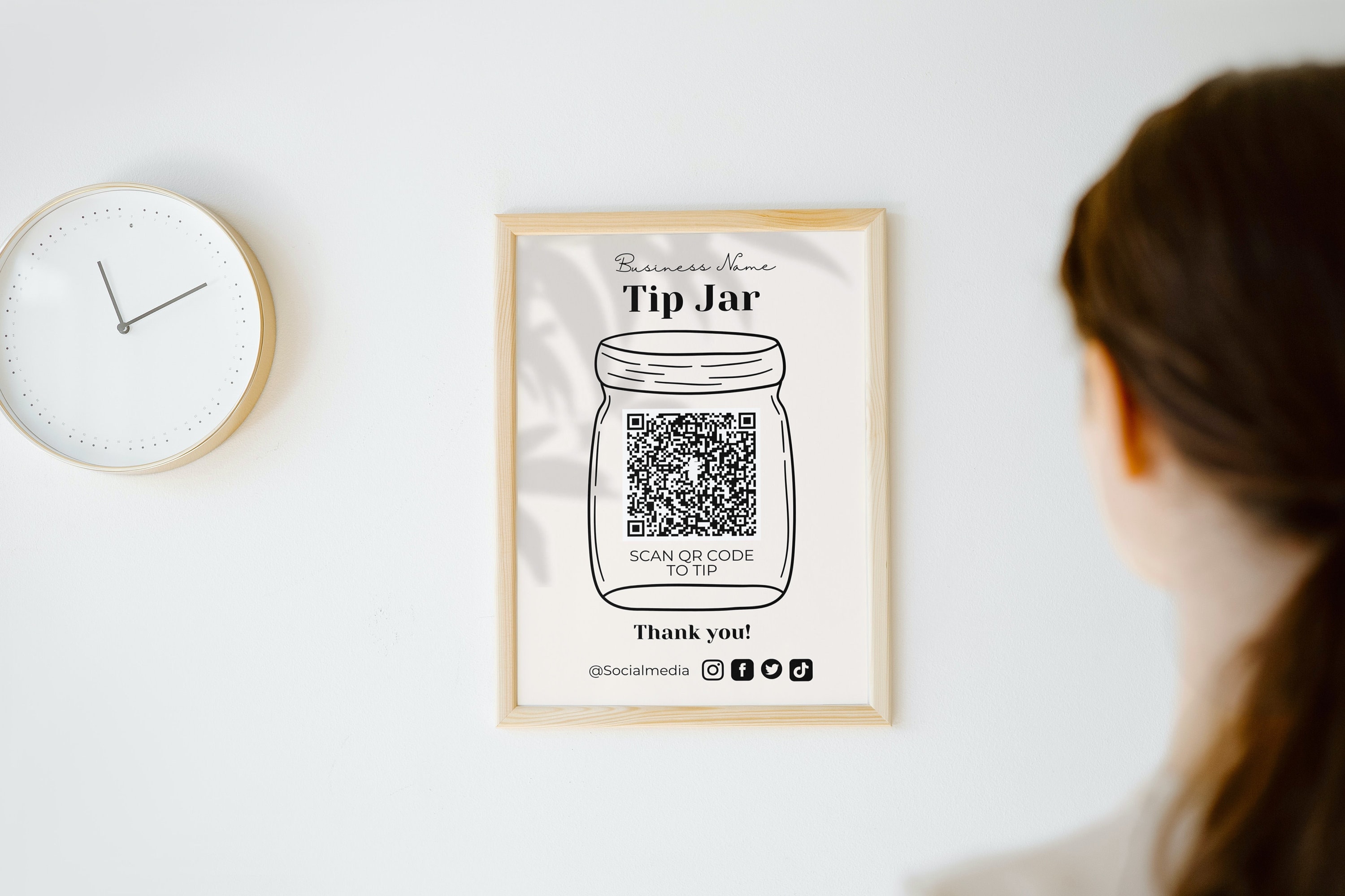 Printable Tip Jar | Accept Pay Using QR Code Sign | QR Code Sign ...