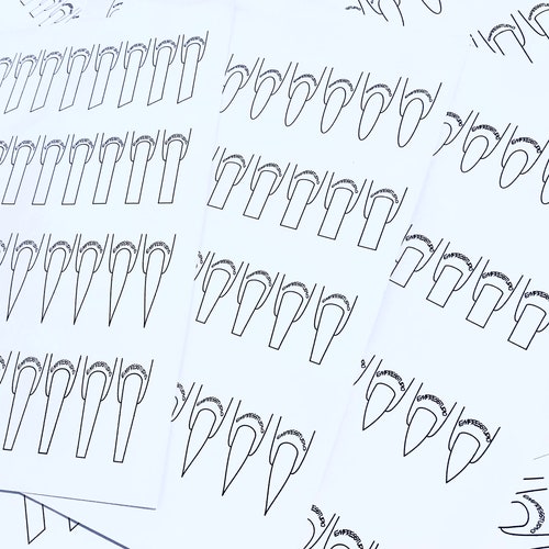 Nail Design Template for Long Nails digital Download - Etsy