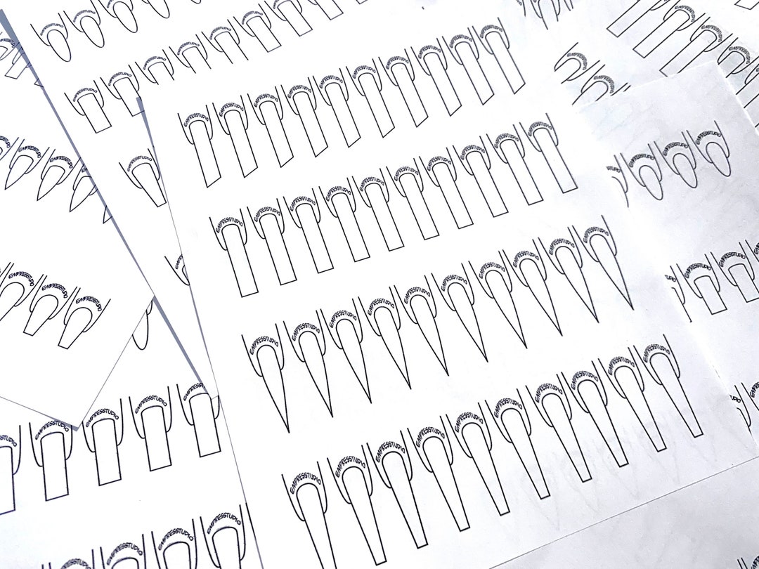 Nail Design Template For Long Nails Digital Download Etsy