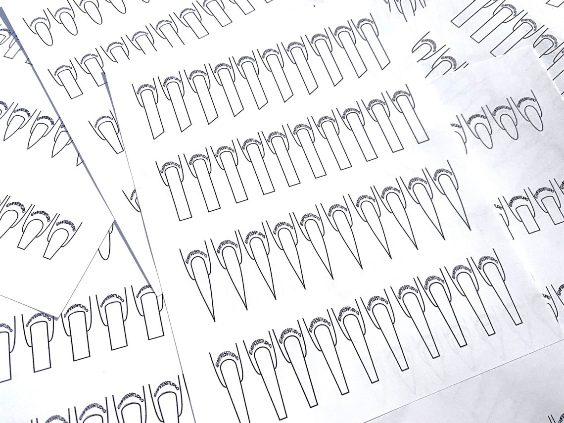 Nail Design Template For Long Nails Digital Download Creative Nail Art Practice Template Etsy