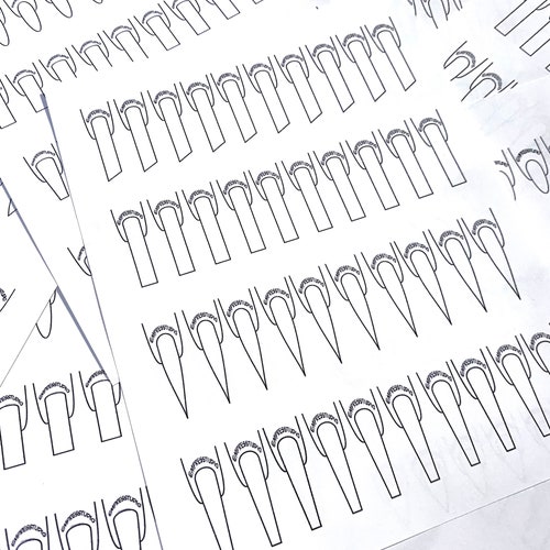 Nail Design Template for Long Nails digital Download - Etsy