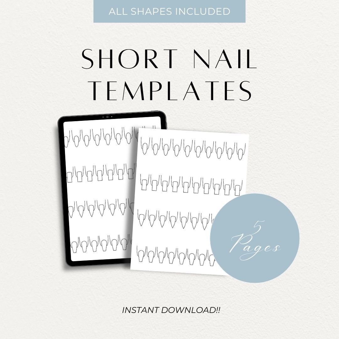 Nail Design Template for Short Nails (digital Download) Creative Nail ...