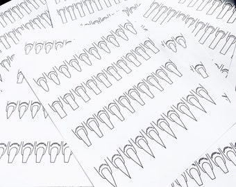 Nail Design Template for Long Nails digital Download | Etsy