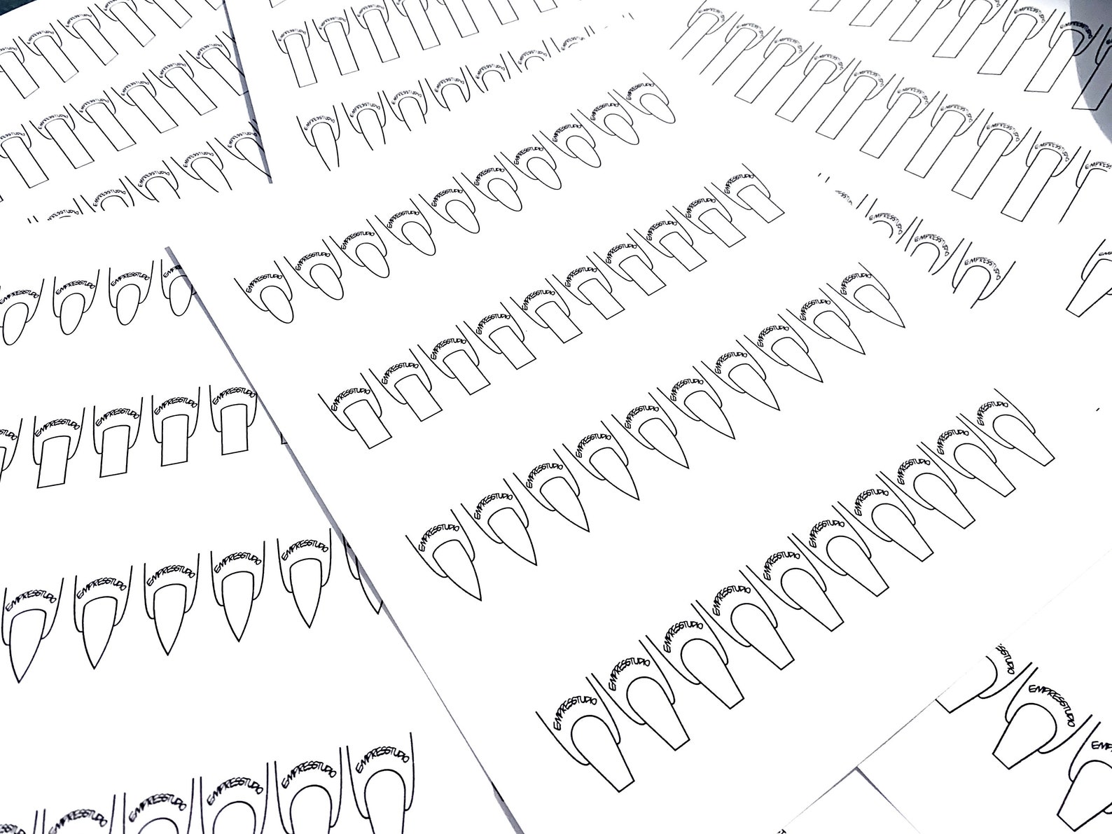 Nail Design Template for Short Nails (digital Download) Creative Nail ...