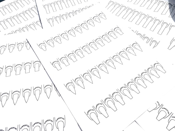 Nail Design Template for Short Nails digital Download | Etsy