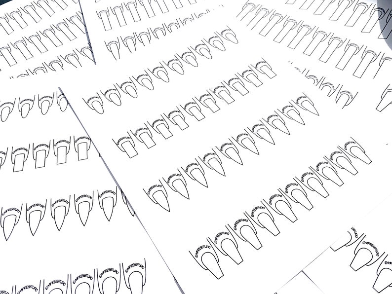 Nail Design Template for Short Nails (digital Download) Creative Nail ...