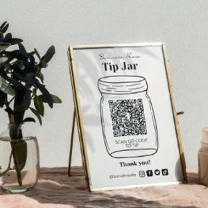 Printable Tip Jar | Accept Pay Using QR Code Sign | QR Code Sign ...