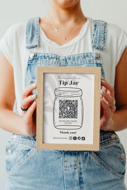 Printable Tip Jar | Accept Pay Using QR Code Sign | QR Code Sign ...