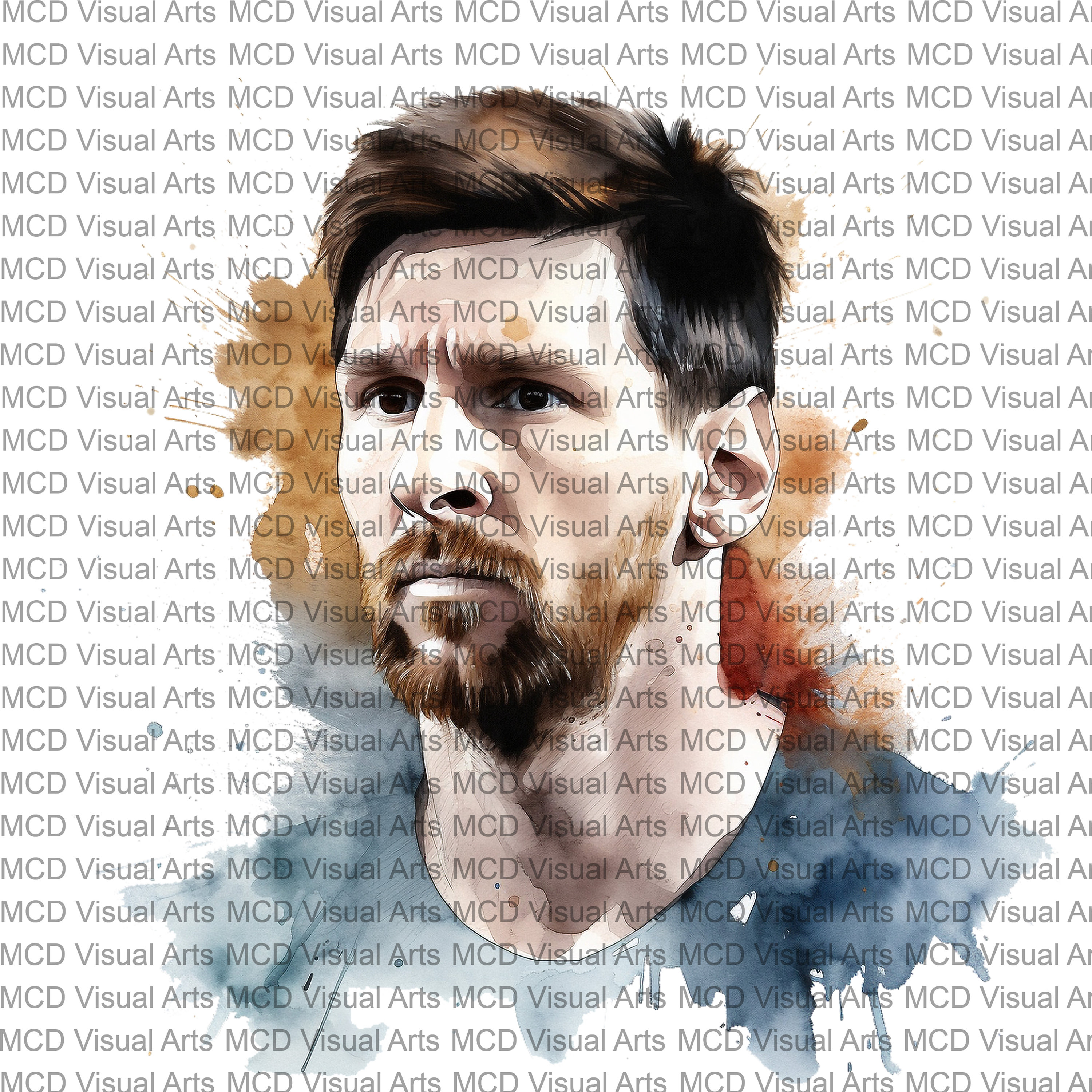 Watercolor Lionel Messi PNG, Football Commercial Personal for Use, Dtf, Dtg - Etsy