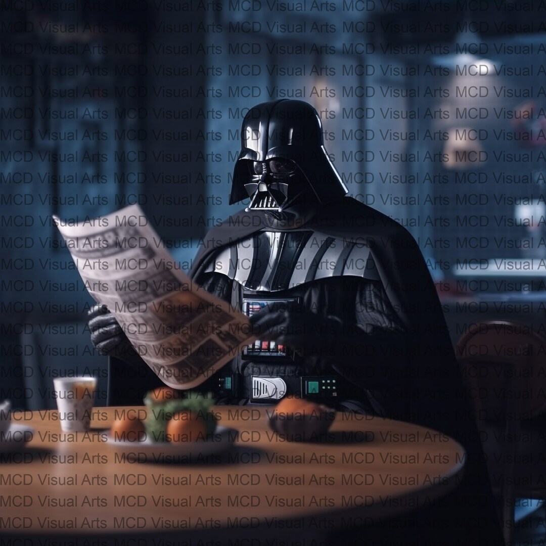 Darth Vader Drinking Coffee in Cafe .PNG File I Downloadable Digital ...