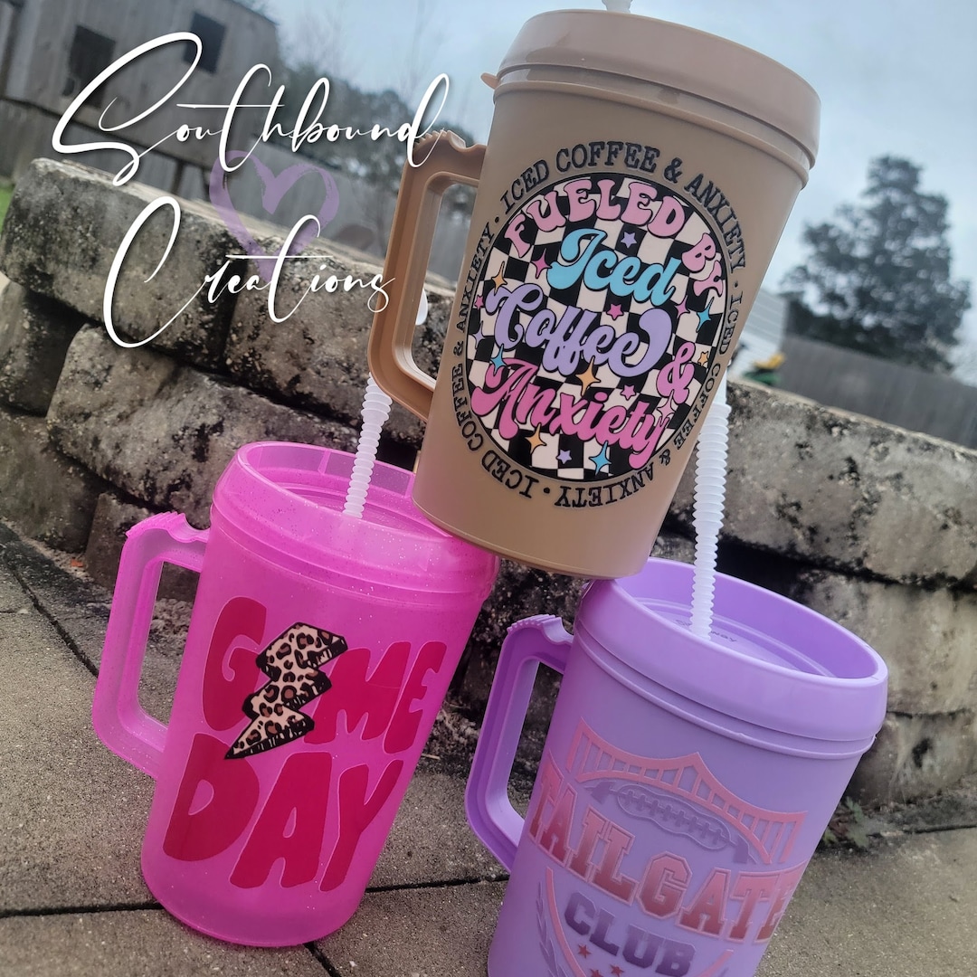 34 Oz Mega Mugs, Trucker Mugs, Birthday Present, Tailgate Club Cups ...