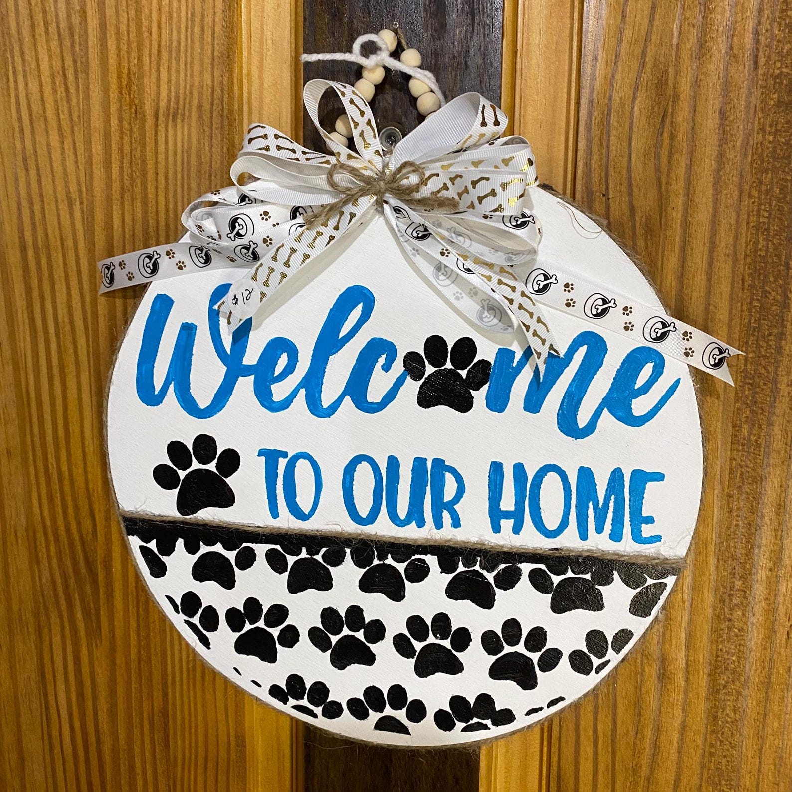 Welcome Paw Sign, Welcome Sign, Paw Print Sign, Wall Decor, Wall ...