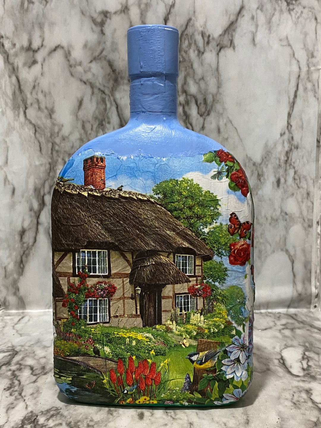 Cottage Bottle, Bottle Decor, Cottage Decor - Etsy