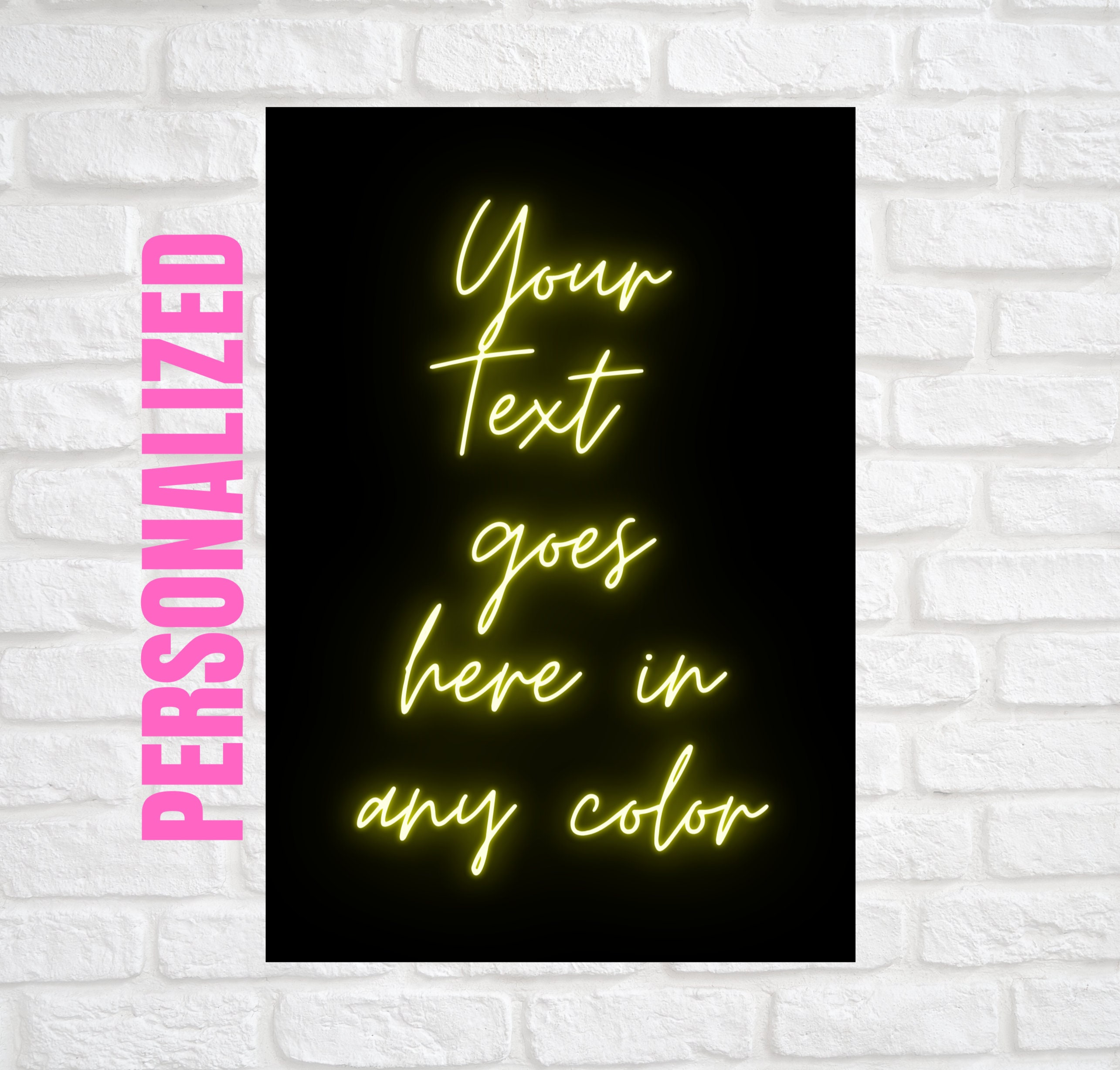 Neon Sign CUSTOM Quote or Text Print Digital Wall Art Cutsom | Etsy