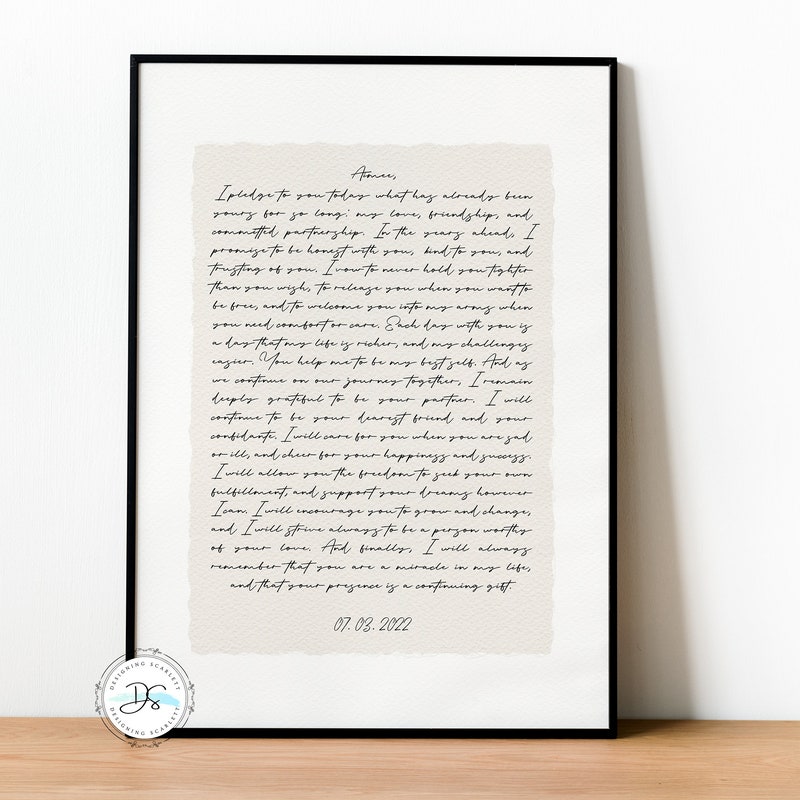 Vow Frame - Etsy