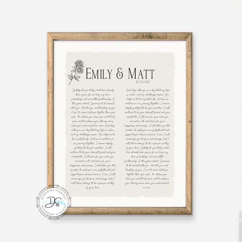 Vows Framed - Etsy