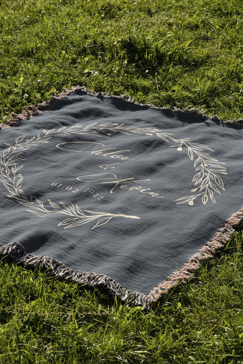 Custom Woven Blanket COTTON ANNIVERSARY Gift Wedding Blanket 2nd ...