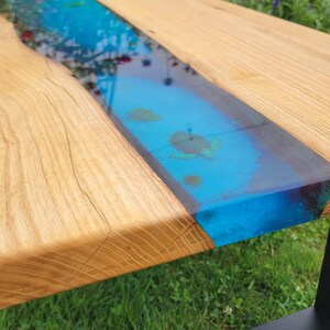 Usa-white Oak SHARK Blue Ocean Tables. Shells Plants,starfish, Sand and ...