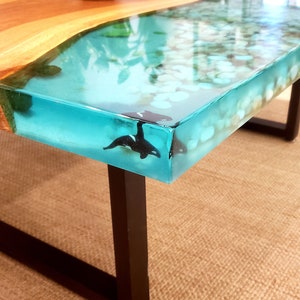 Custom Order! USA- Wood River Blue Green Tropical Design Aquarium Epoxy ...