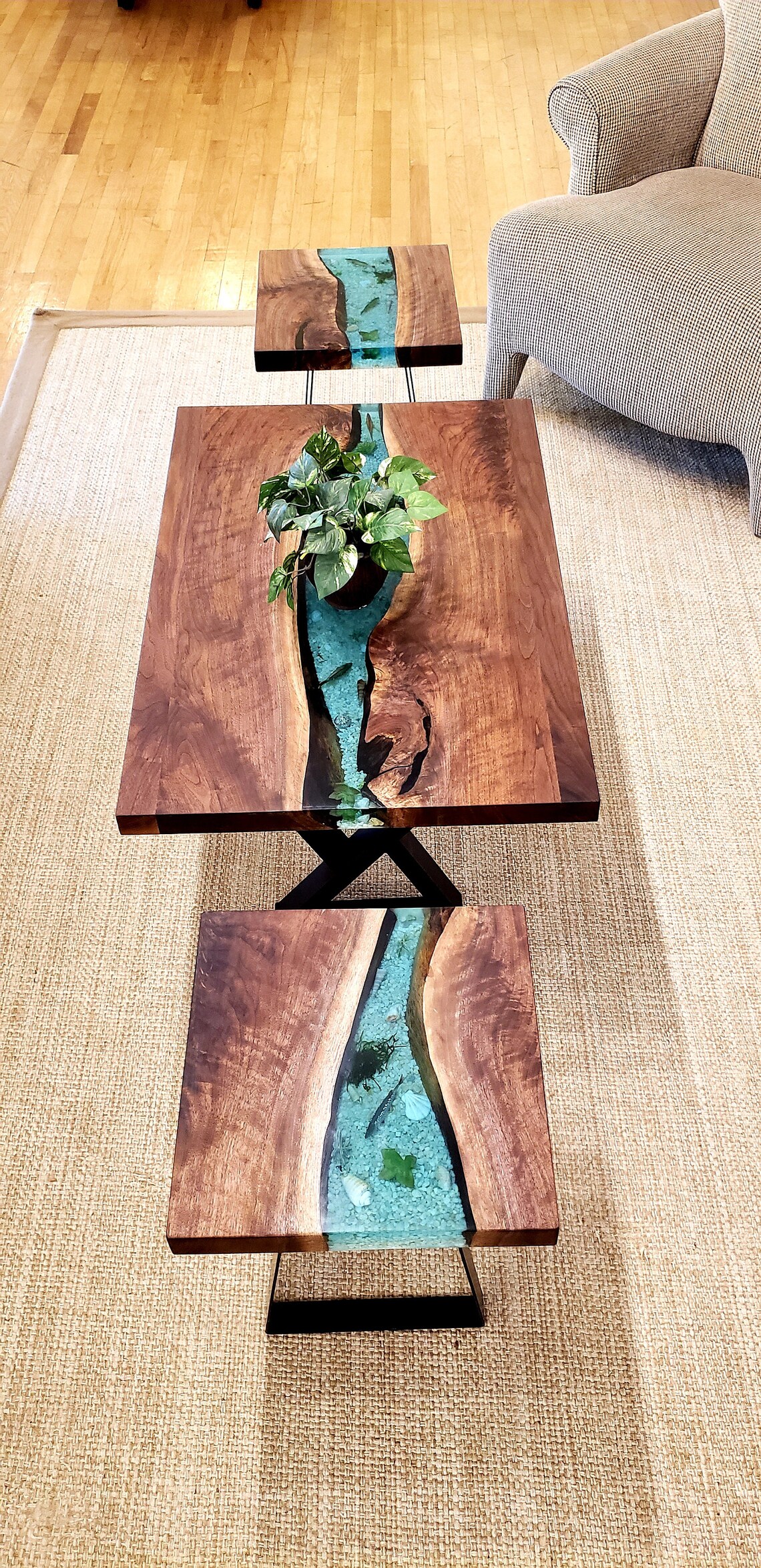 CUSTOM EPOXY Aquatic /coffee Tables/desk/ End Tables, Custom Desk of ...