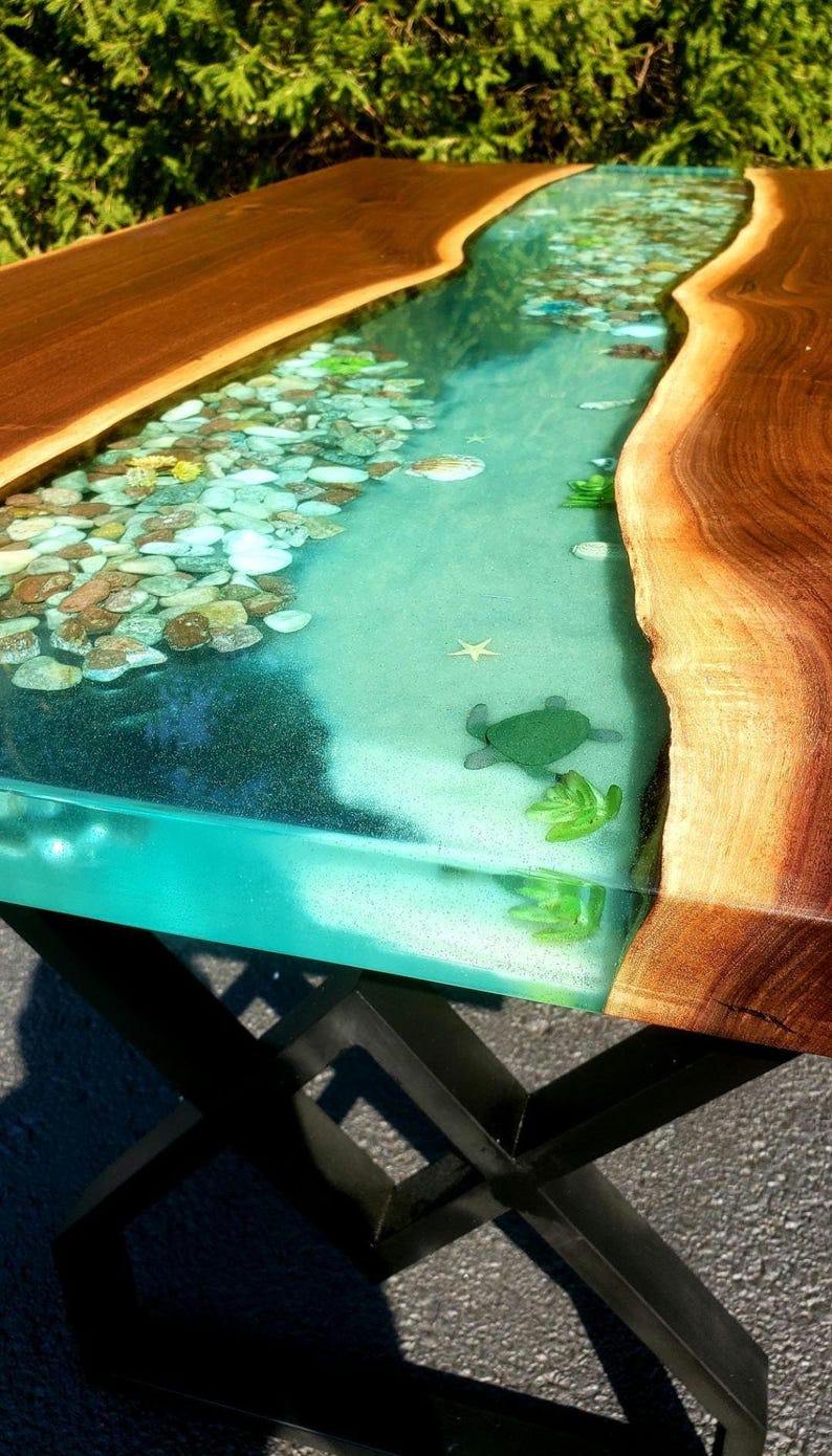 USA- Ocean Luxury Epoxy/wood Ocean Dining Tables. Multiple Styles 3d ...