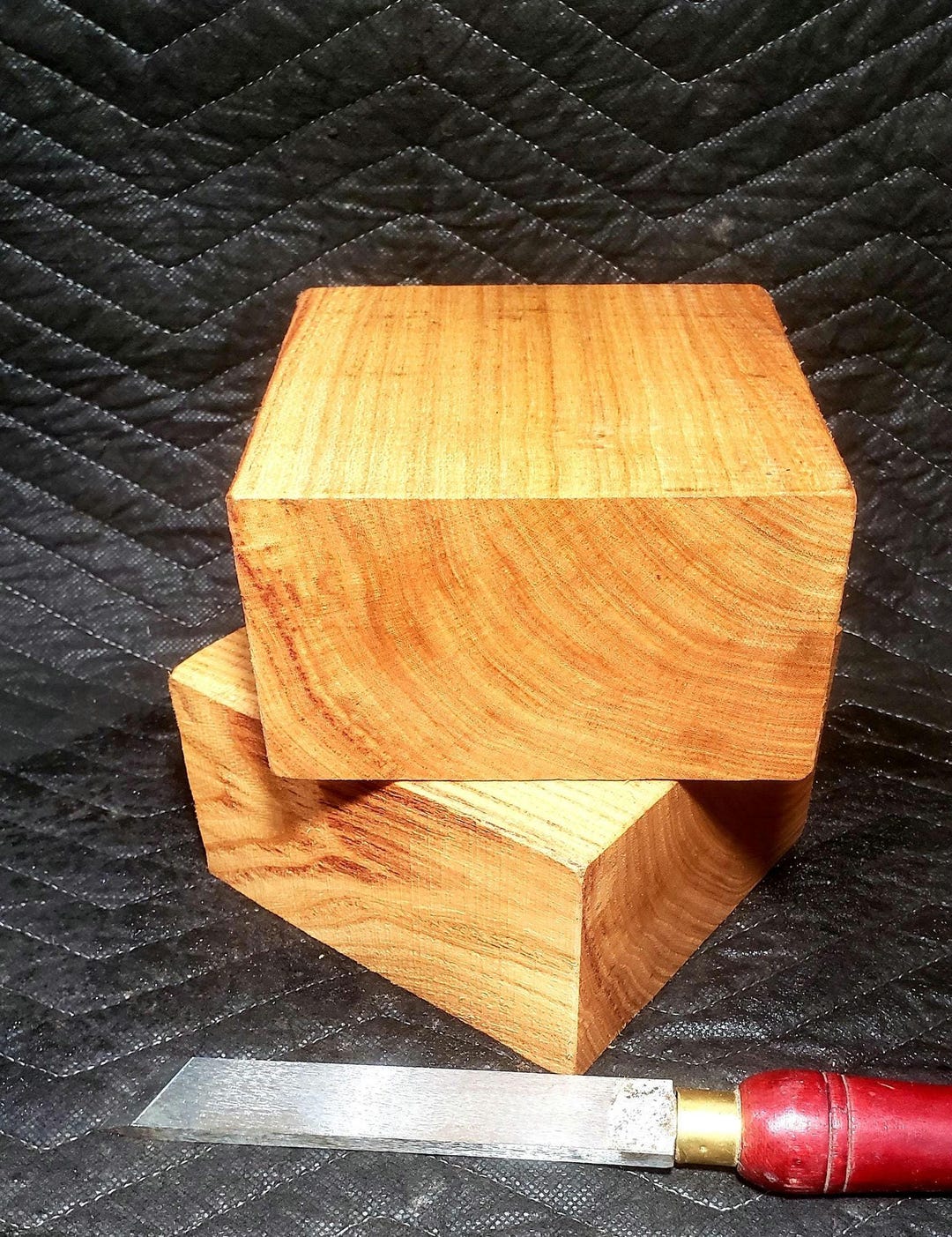 2) 6"×6"×3" Honey Locust Turning Blanks. Vase Blanks Carving Wood Lathe ...