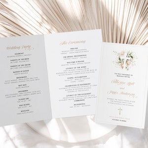 Catholic WEDDING PROGRAM Template, Christian Wedding Ceremony Program ...