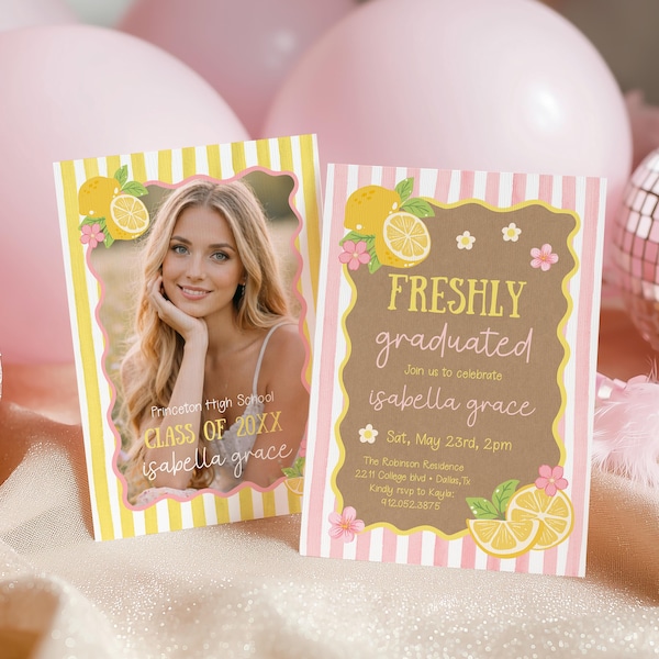 Freshly Graduated Invitations - Etsy