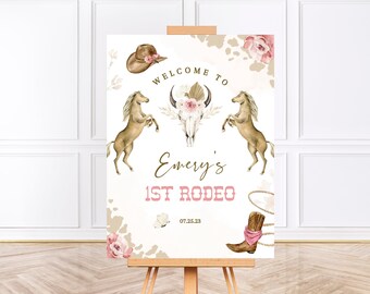 My FIRST RODEO Birthday Welcome Sign Template, Printable Wild West ...