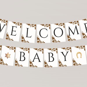 LITTLE COWBOY Baby Shower Banner | Wild West Baby Shower Backdrop Name ...