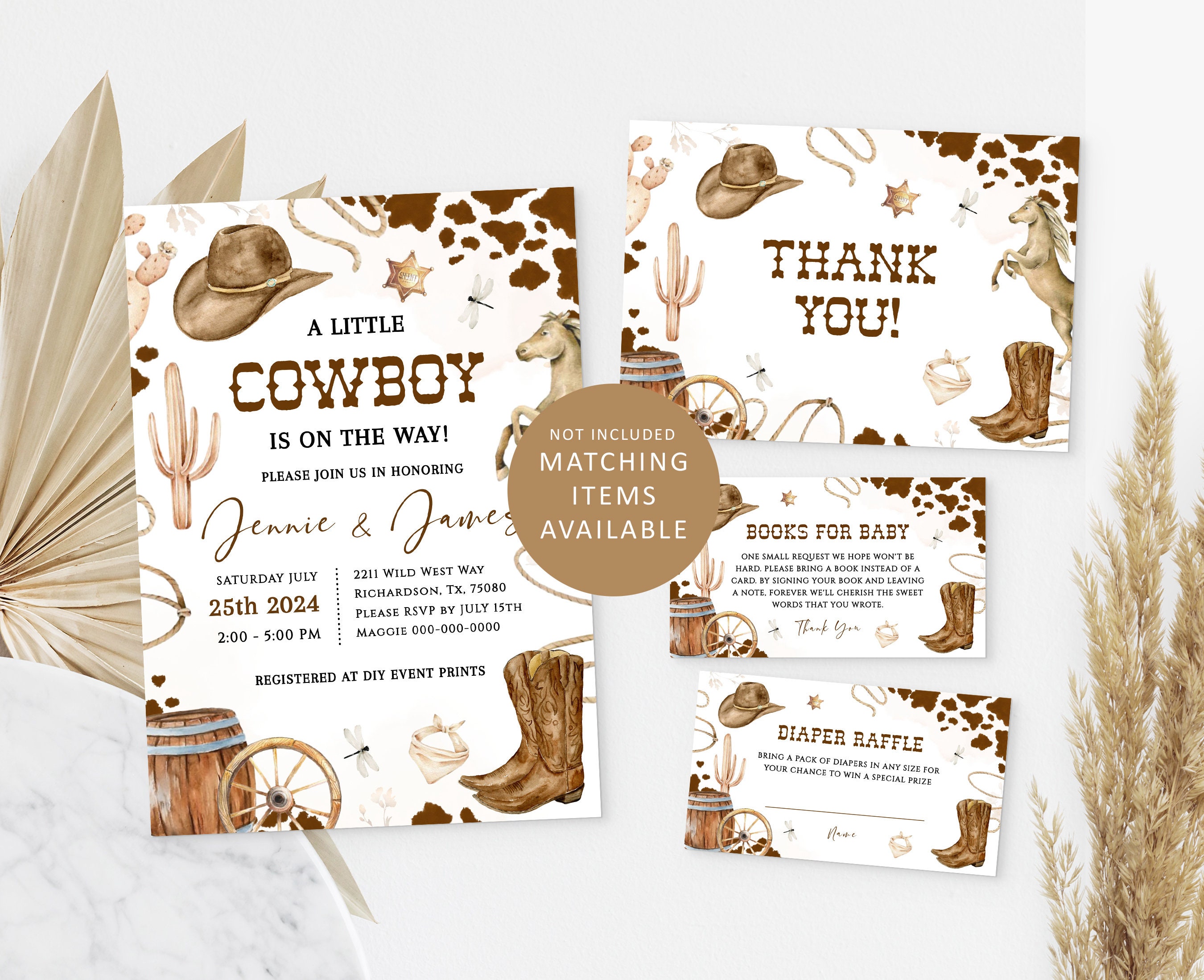 LITTLE COWBOY Baby Shower Welcome Sign | Printable Wild West Baby ...