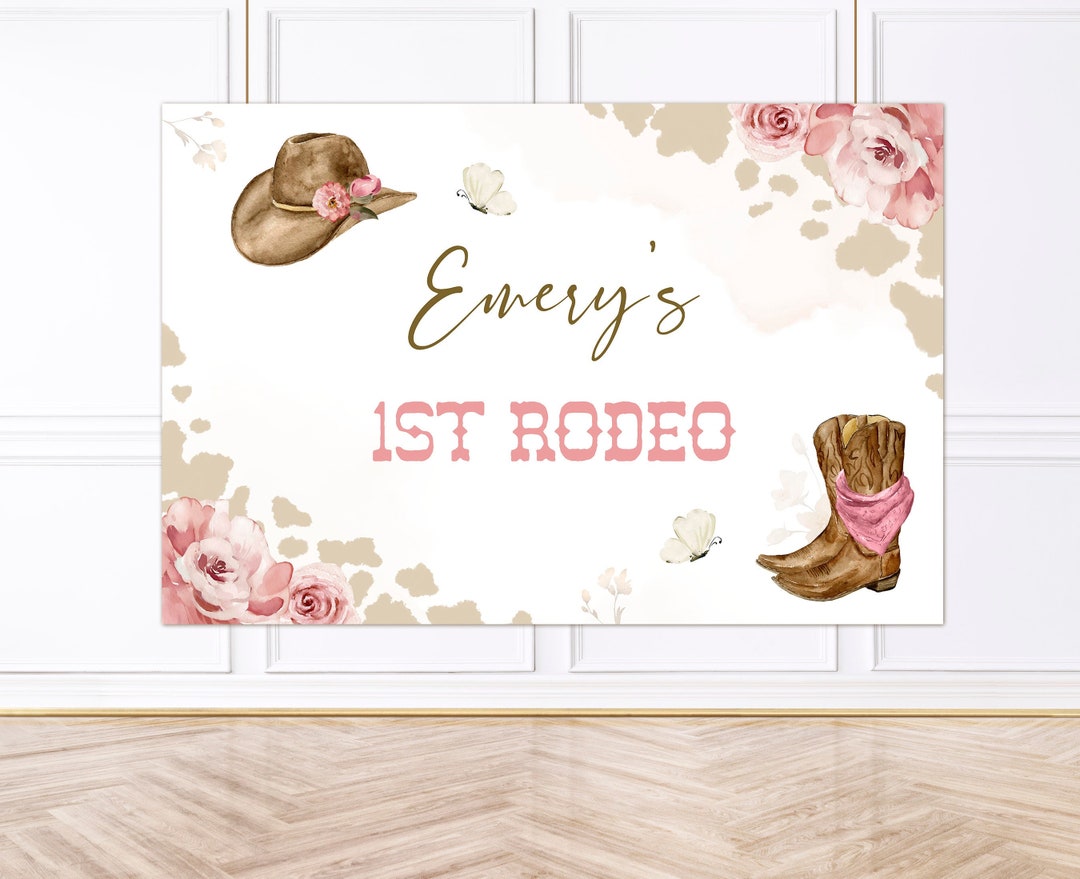 FIRST RODEO Personalized Backdrop Banner, Cowgirl Custom Backdrop ...