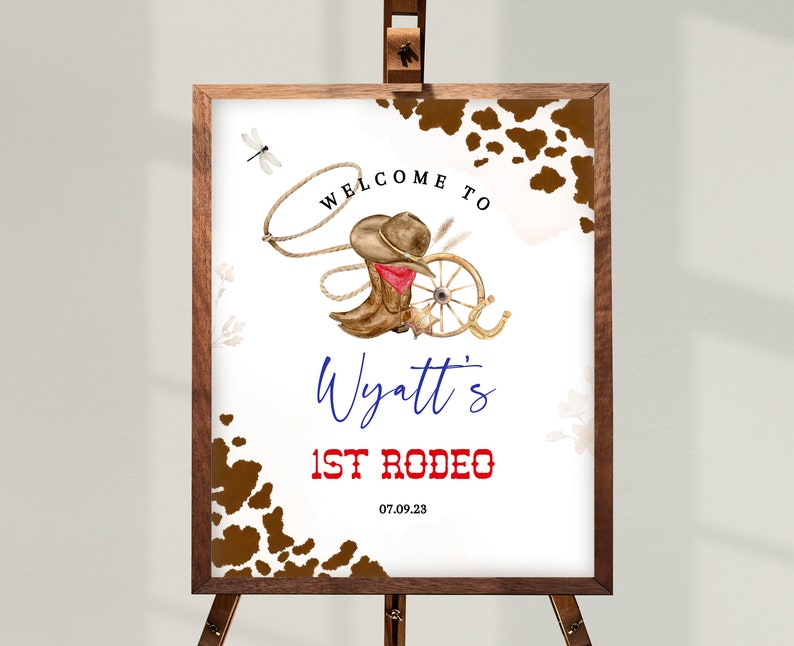 My FIRST RODEO Birthday Welcome Sign Template Printable Wild - Etsy