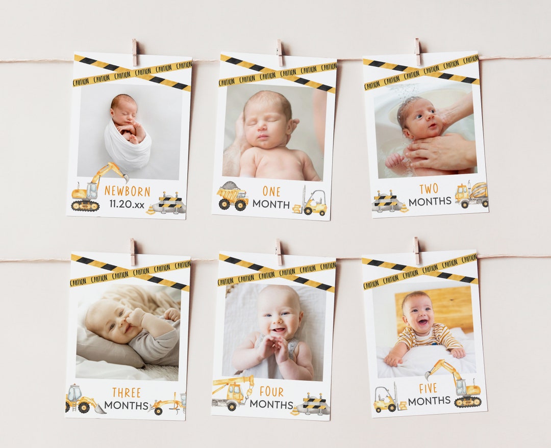 CONSTRUCTION Birthday Party, First Birthday Photo Banner Editable ...