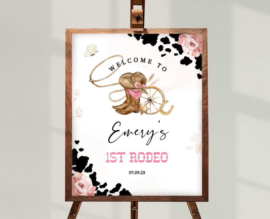 My FIRST RODEO Birthday Welcome Sign Template, Printable Wild West ...