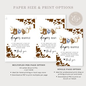 LITTLE COWBOY Diaper Raffle Sign, Diaper Raffle Ticket Sign, Western ...