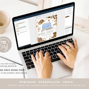 My FIRST RODEO Water Bottle Labels Template, Western Cowboy Custom ...