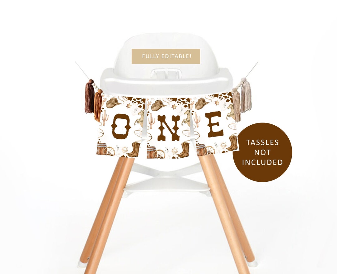 My FIRST RODEO 1st Birthday Banner, Cowboy Birthday Printable Highchair ...