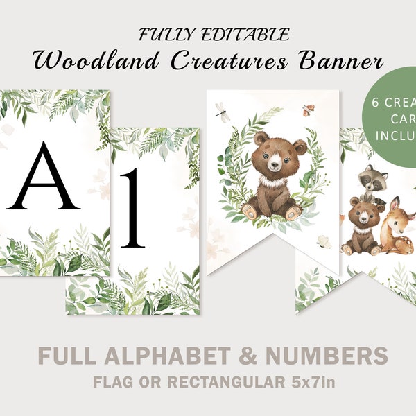 Woodland Bunting - Etsy