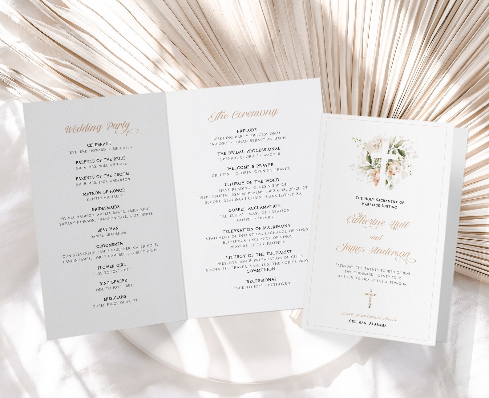 Catholic WEDDING PROGRAM Template Christian Wedding Ceremony - Etsy