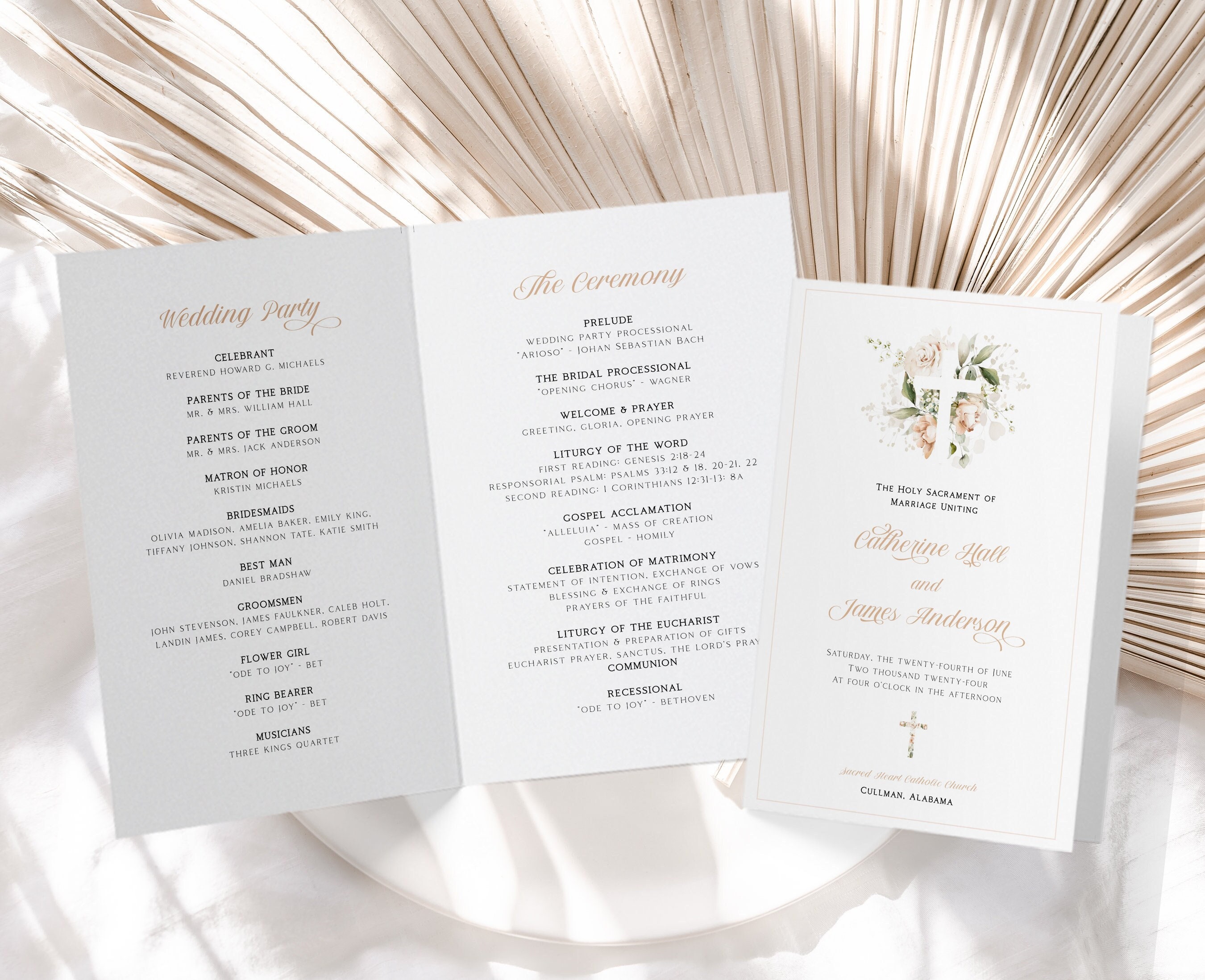 Catholic WEDDING PROGRAM Template Christian Wedding Ceremony - Etsy