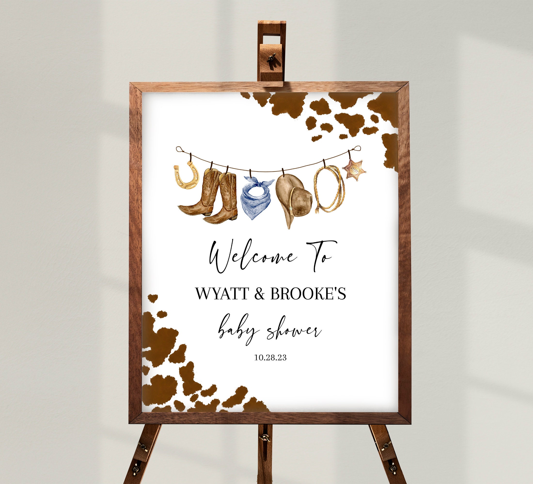 LITTLE COWBOY Baby Shower Welcome Sign | Printable Wild West Baby ...