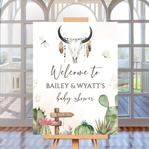 WESTERN Baby Shower Welcome Sign, Printable Wild West Cowboy Baby ...