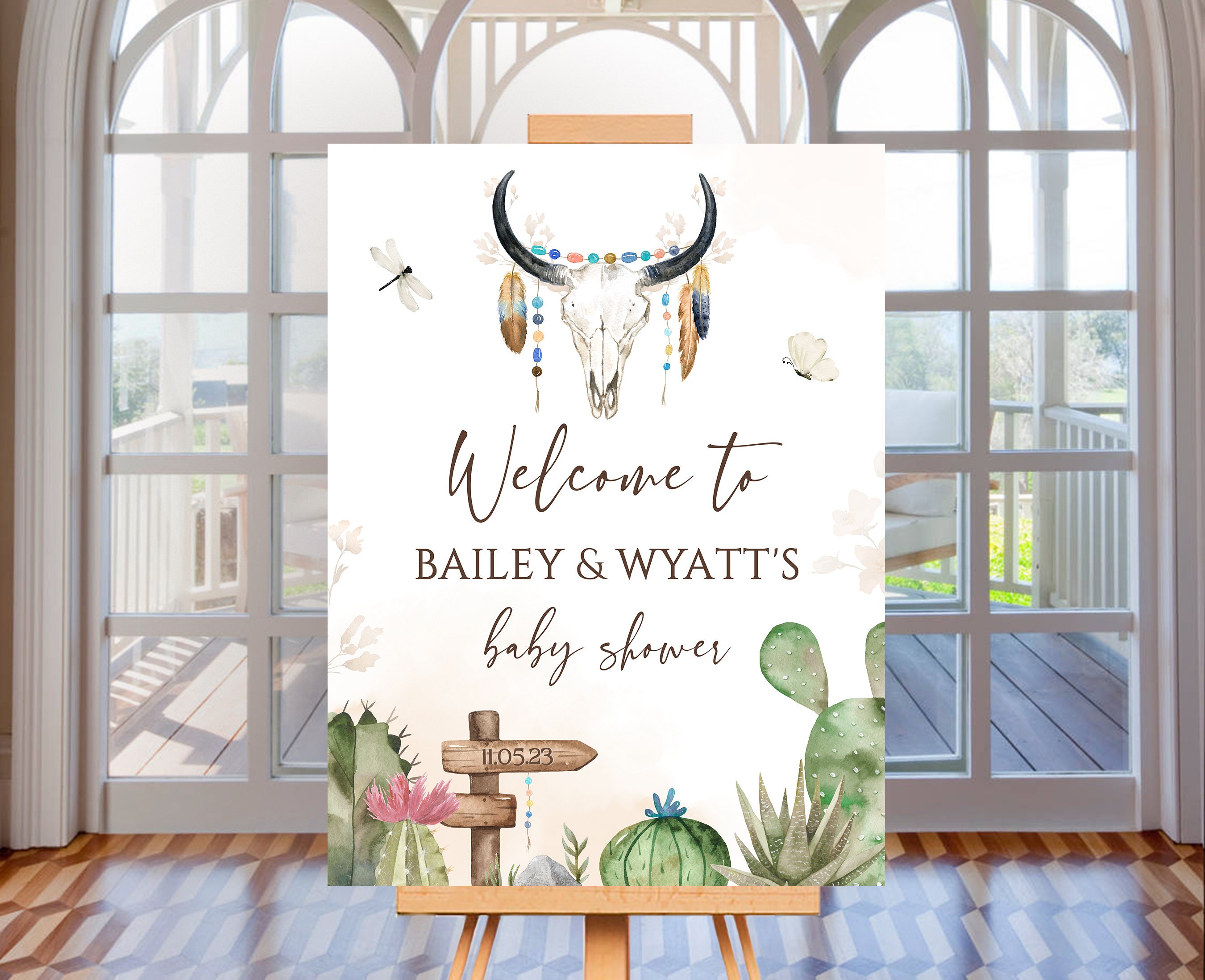 WESTERN Baby Shower Welcome Sign, Printable Wild West Cowboy Baby ...