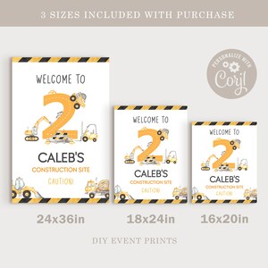 CONSTRUCTION Birthday Party Welcome Sign Template, Printable ...