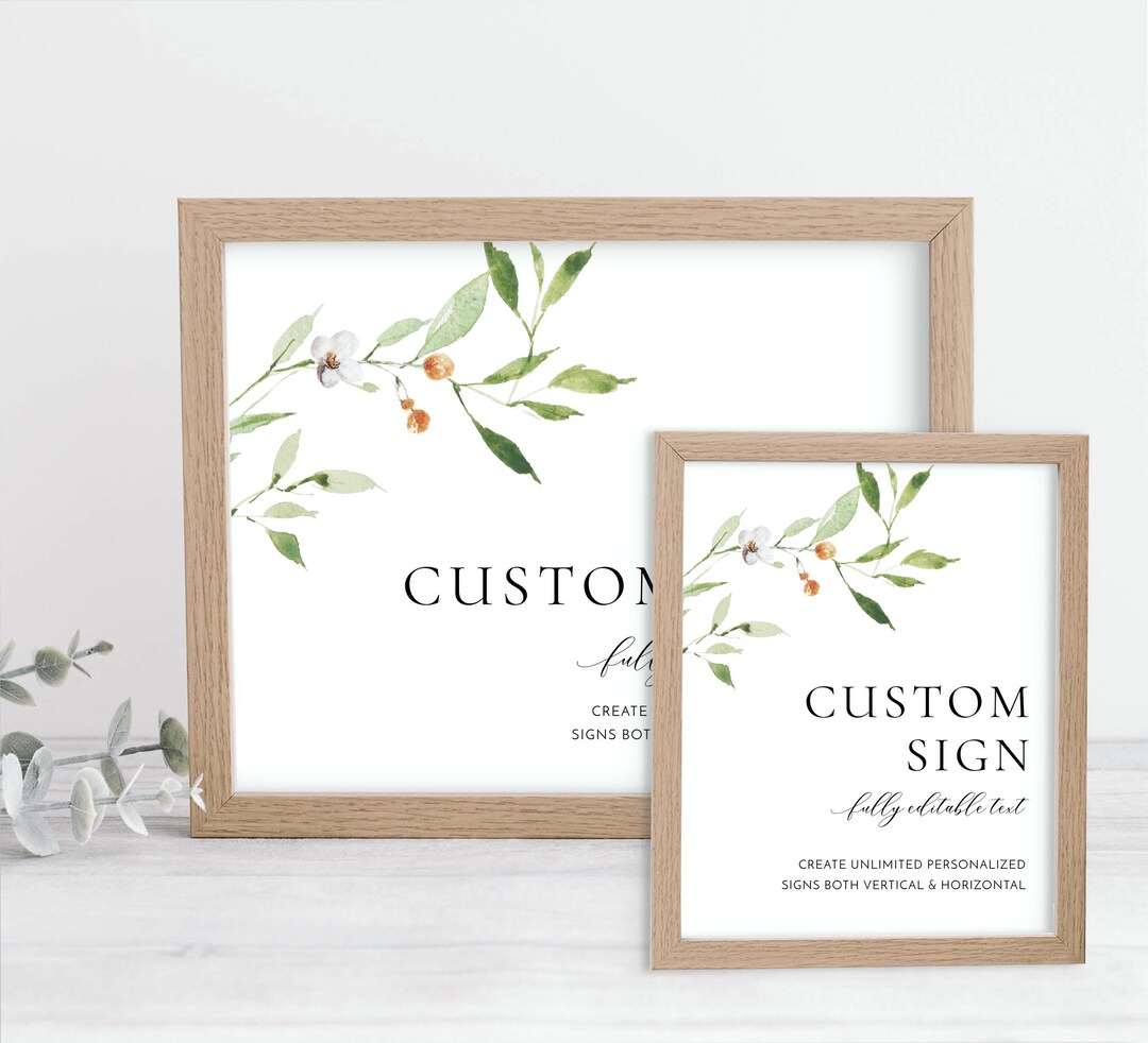 SPRING - Custom Wedding Sign Template Set, INSTANT DOWNLOAD, Printable ...