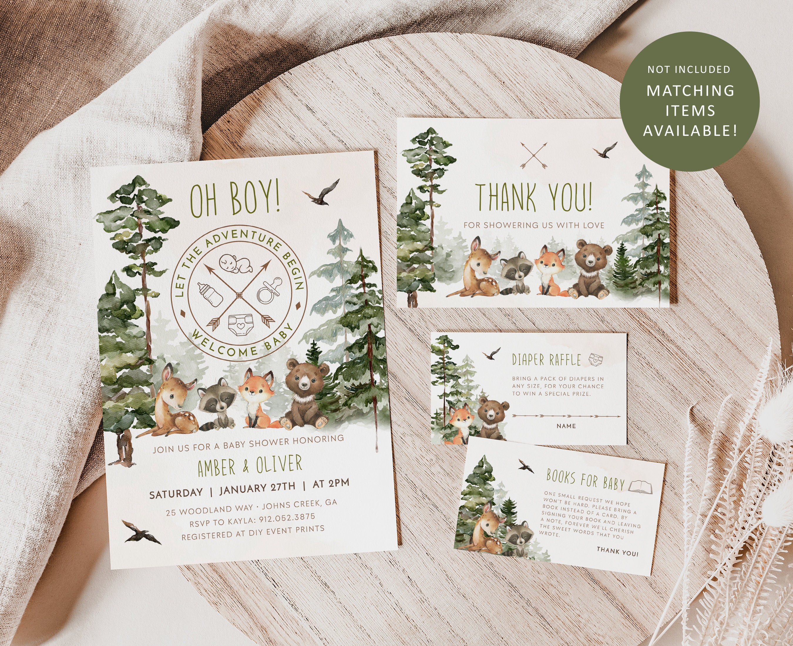 CAMPING Baby Shower Welcome Sign, Woodland Baby Shower Decor, Editable ...